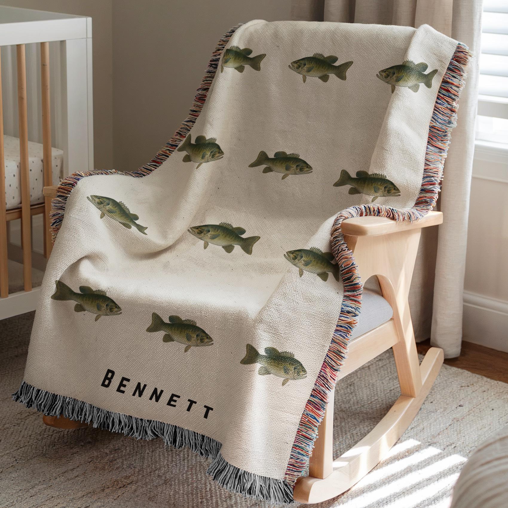 Personalized Bass Fish Woven Baby Blanket: Keepsake Nursery Decor - Etsy