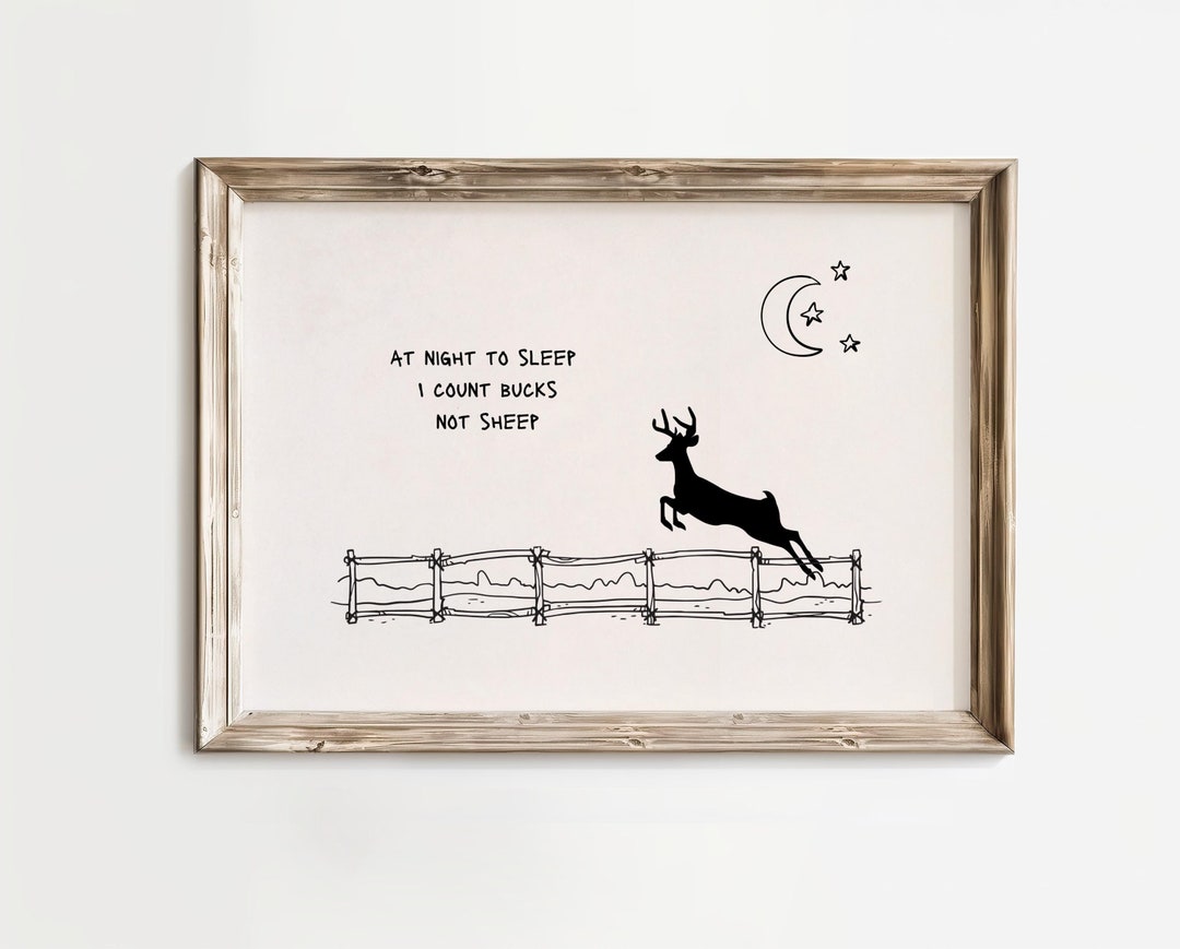 I Count Bucks Not Sheep Wall Art, Buck Nursery Print, Deer Little Boy ...