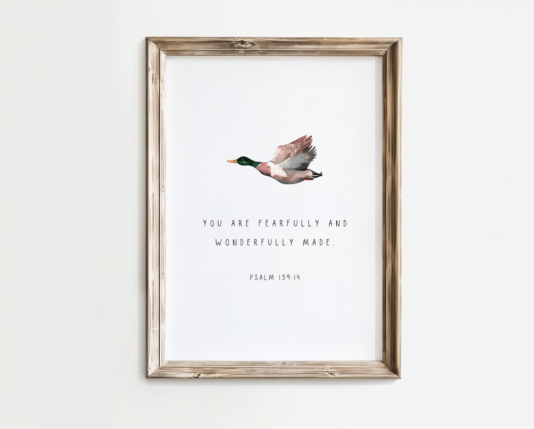 Duck Wall Art, Bible Verse Print, Hunting Nursery, Minimalist Print ...