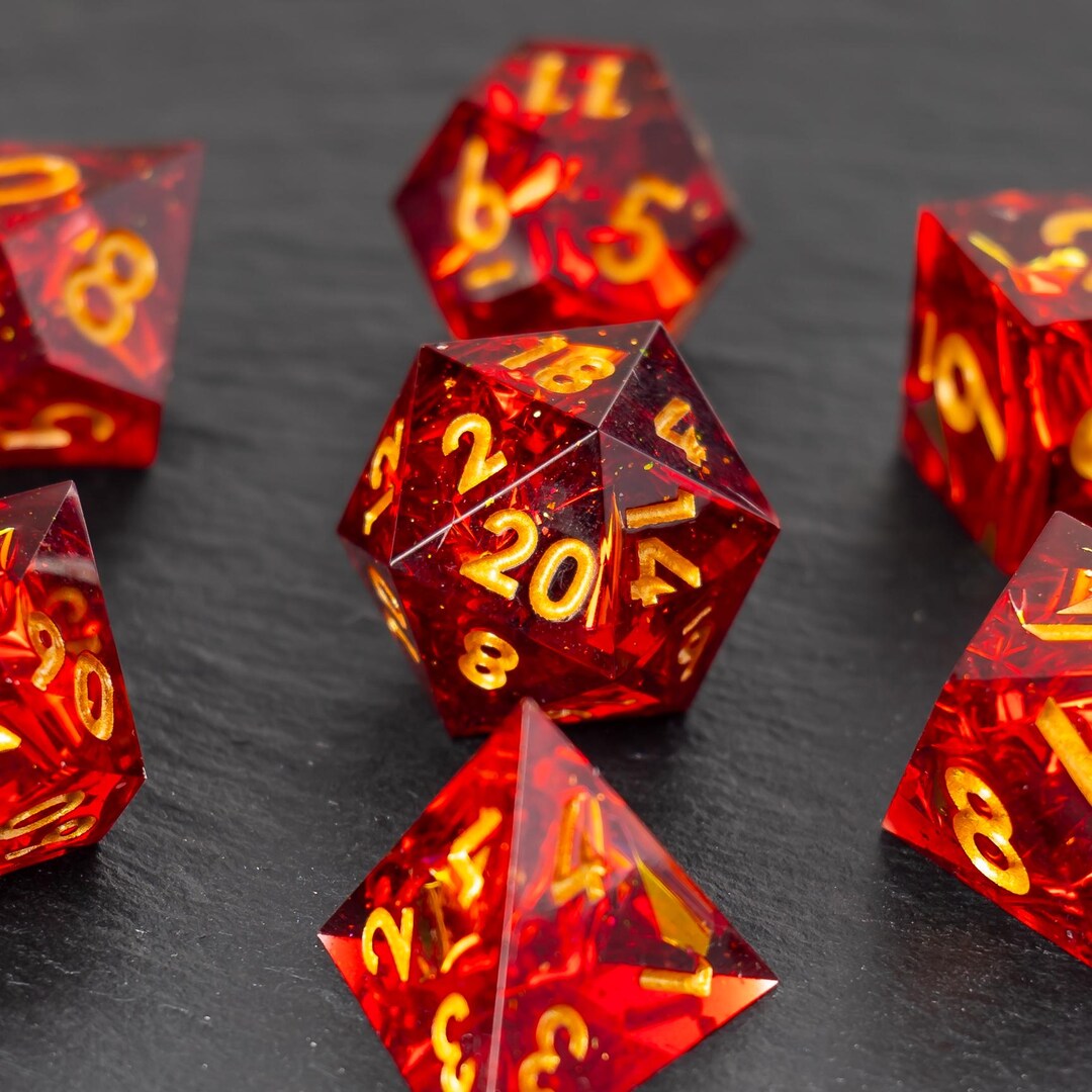 Dnd Dice Set Red | Handmade Premium Set | RPG Dice for Dungeons and ...