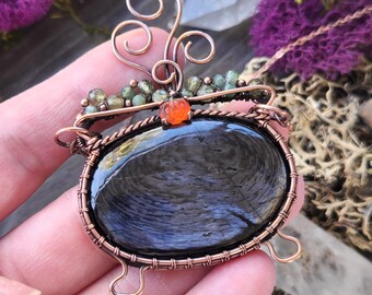 Carnelian Cauldron Pendant: Copper Wire Wrapped Witch Jewelry - Etsy