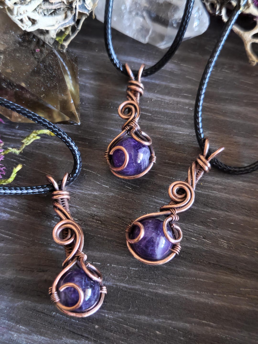 Wire Wrapped Amethyst Potion Bottle Pendant - Etsy