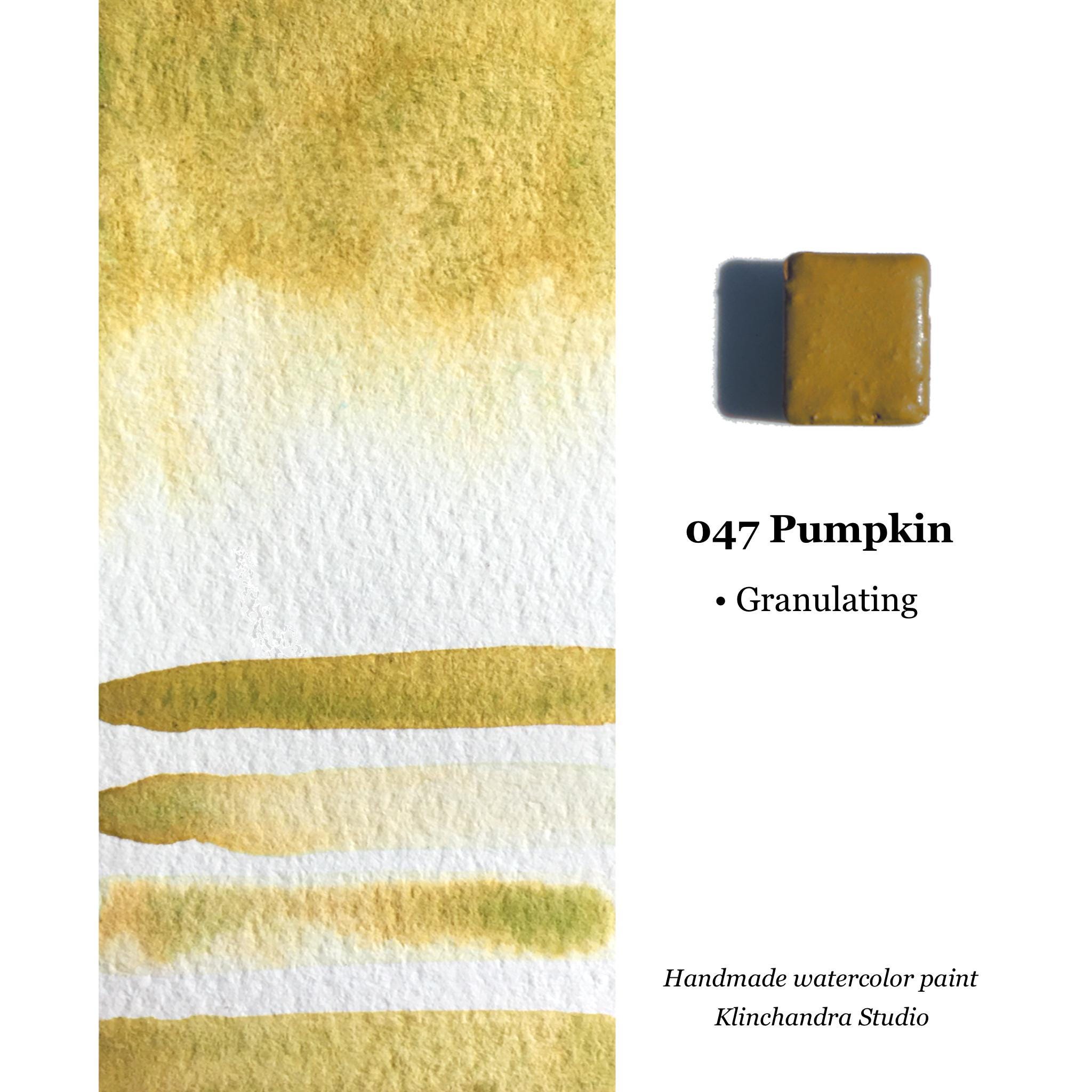 Handmade Watercolor Paint: Granulating, 047 Pumpkin Green - Orange Hue ...