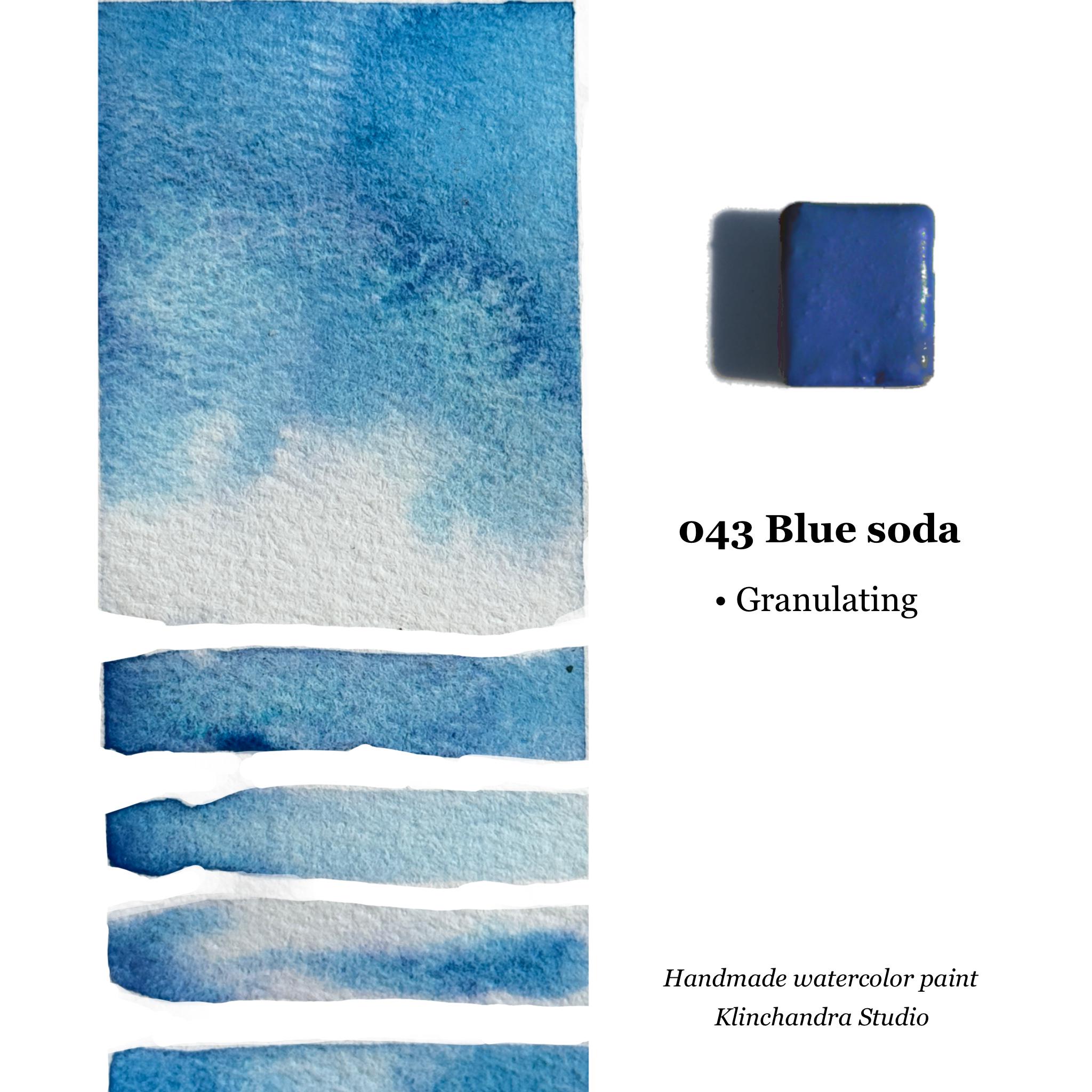 Handmade Watercolor Half Pan: Granulating 043 Blue Soda Artist Paint - Etsy