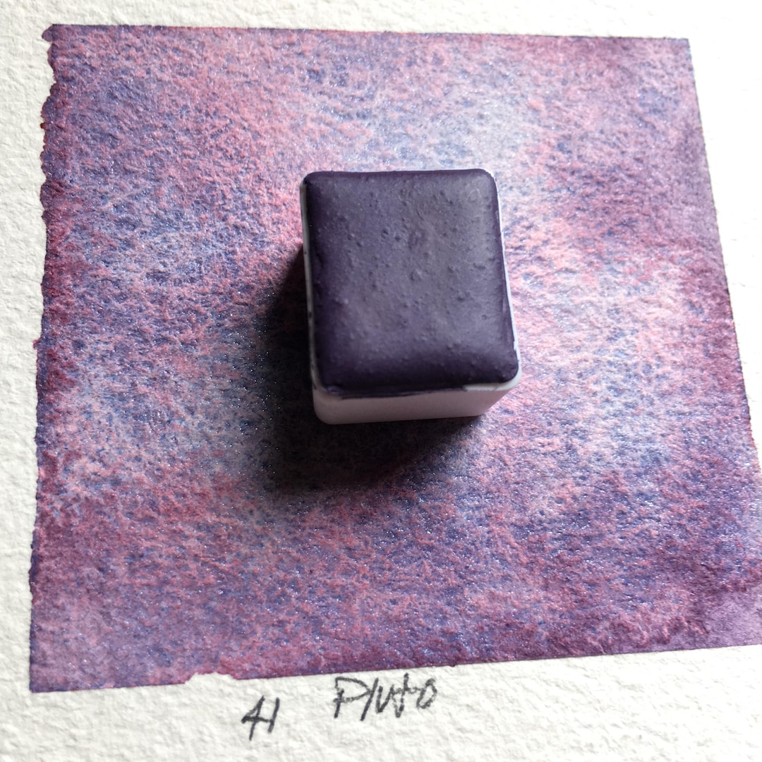 Handmade Granulating Watercolor Paint: Shimmering Cobalt Blue, Neon Red ...
