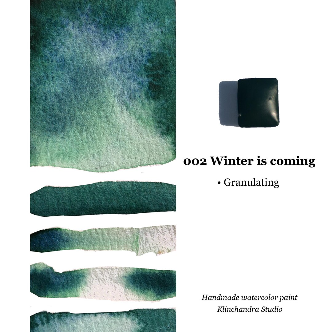 Handmade Granulating Watercolor Paint: 002 "winter is Coming" Dark Blue ...