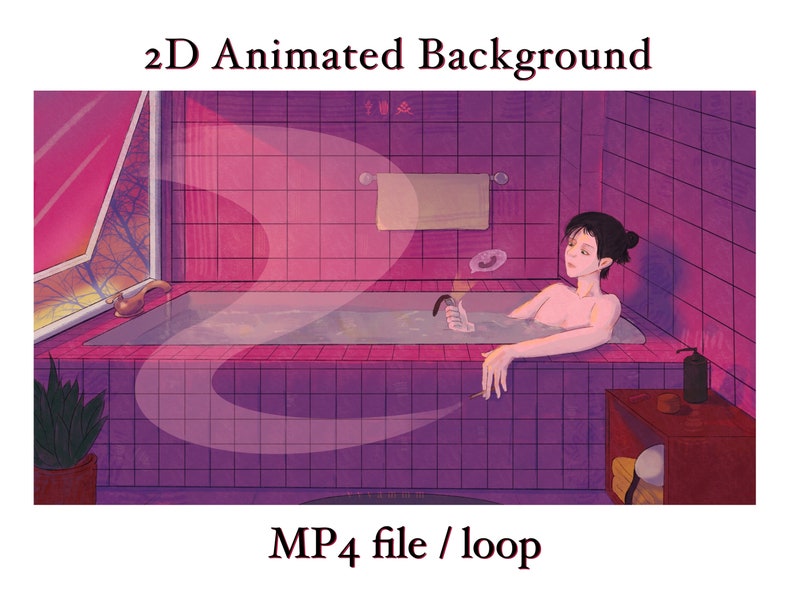 2D Animated Background Repeatedly Loop Anime Video Pink - Etsy