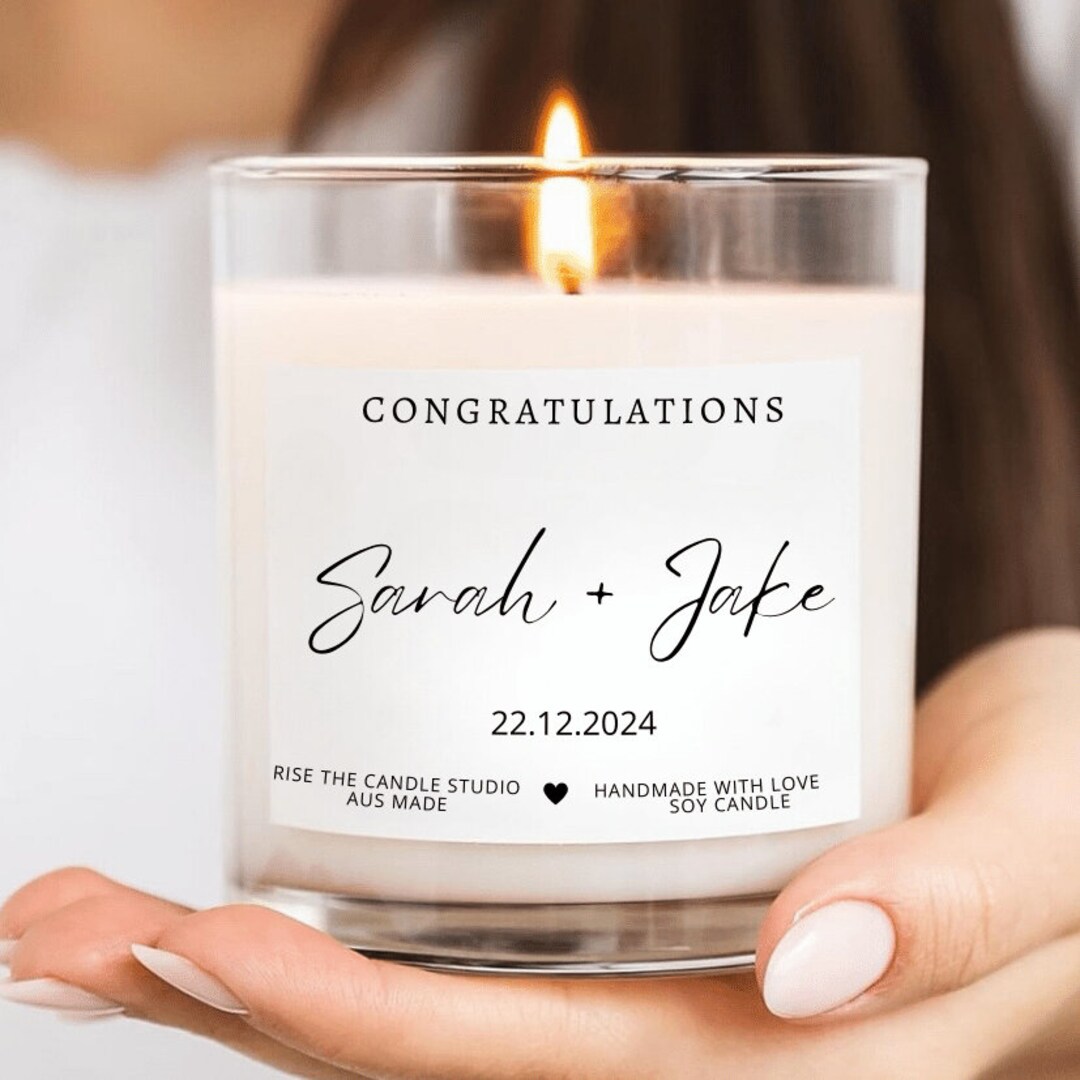 Congratulations Wedding Candle Bride Groom Wedding Gift Idea Wedding ...