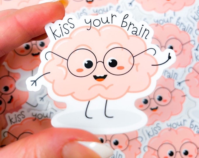 Kiss Your Brain Teacher Sticker - Etsy