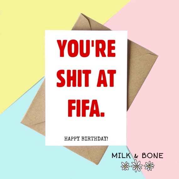 Fifa birthday card gift present idea print football fifa | Etsy