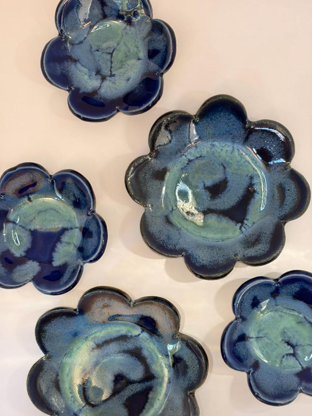 Hand Built Glazed Ceramic Flower Ring Dish Jewelry Catchall - Etsy
