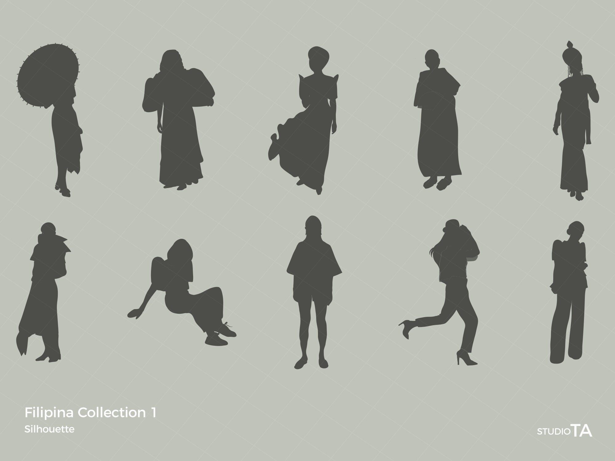 Vector Human Scale Filipina Collection 1 silhouettes - Etsy