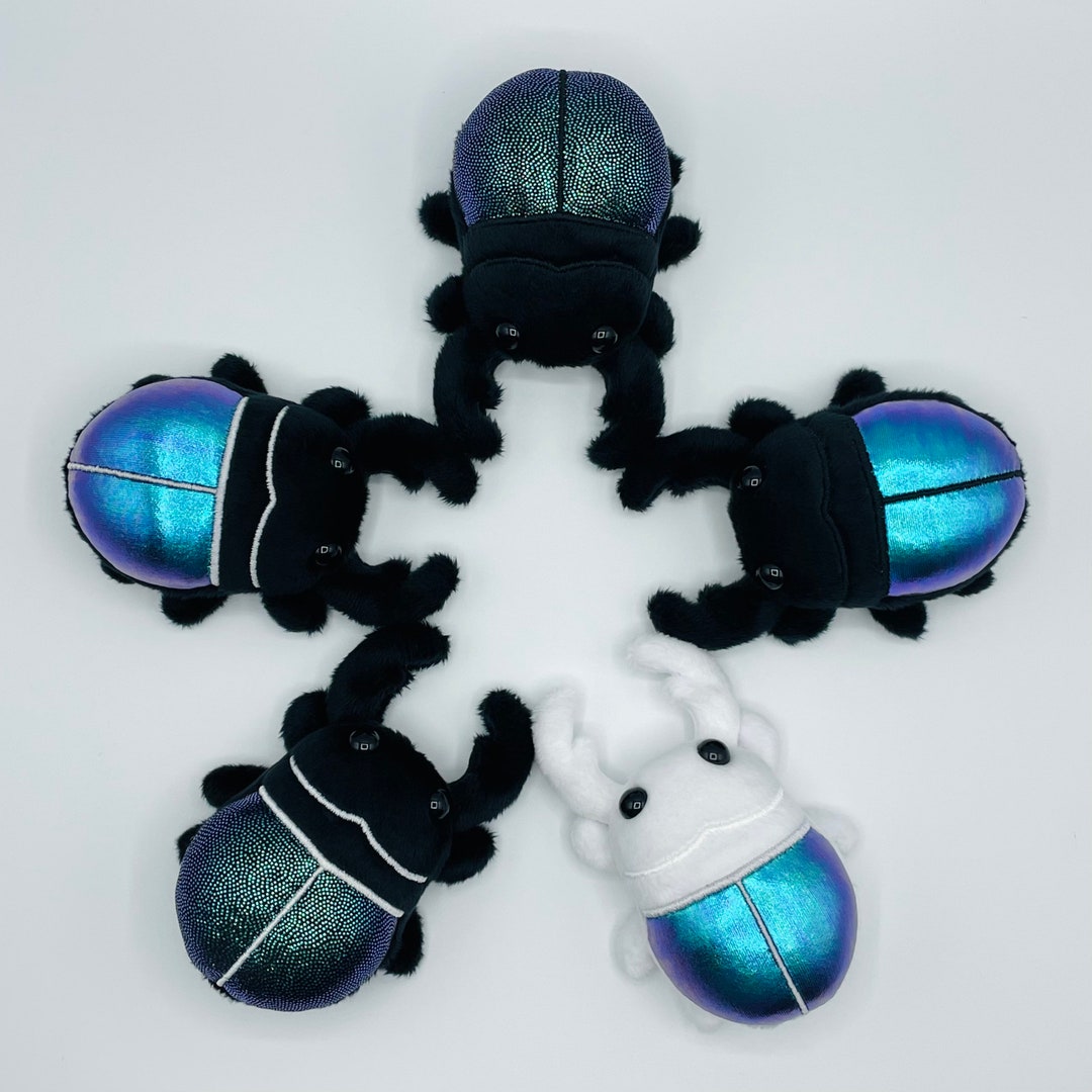 MINI PLUSH Squeaky Shiny Stag Beetle Plush Magnetic Adorable Cute Tiny ...