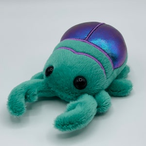 MINI PLUSH Squeaky Shiny Stag Beetle Plush Magnetic Adorable Cute Tiny ...