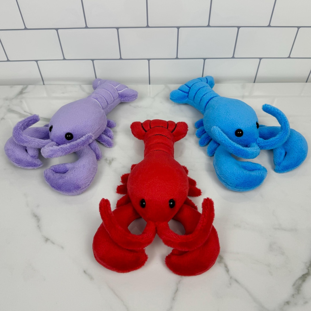 Lobster Plush – Cute Ocean Bug Plushie, Handmade Minky Crustacean Sea ...