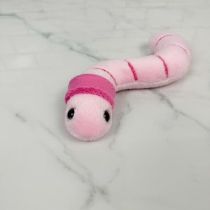 Worm Plush – Handmade Minky Earthworm Plushie, Colorful Custom Plush ...
