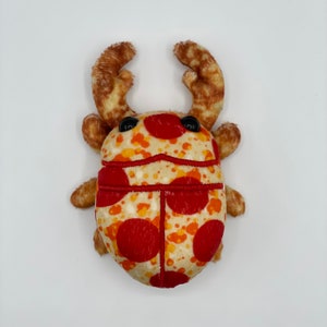 MINI PLUSH Squeaky Minky Food Pepperoni Pizza Stag Beetle Plush ...