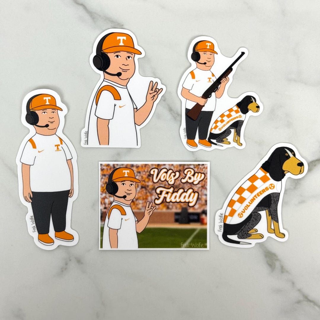 Bobby Heupel Tennessee Volunteers 2.5” Stickers Vols GBO Vols by Fiddy ...