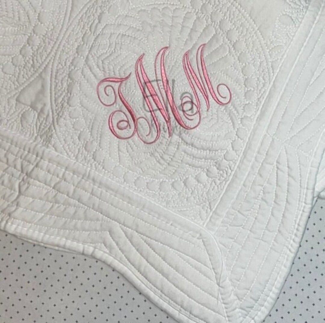 Monogrammed Baby Quilt Heirloom Baby Blanket Baby Shower Gift ...