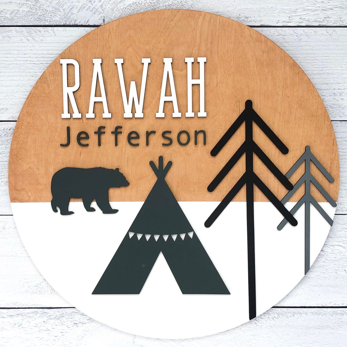 Wilderness Name Sign 18 or 24 Wood Name Sign - Etsy