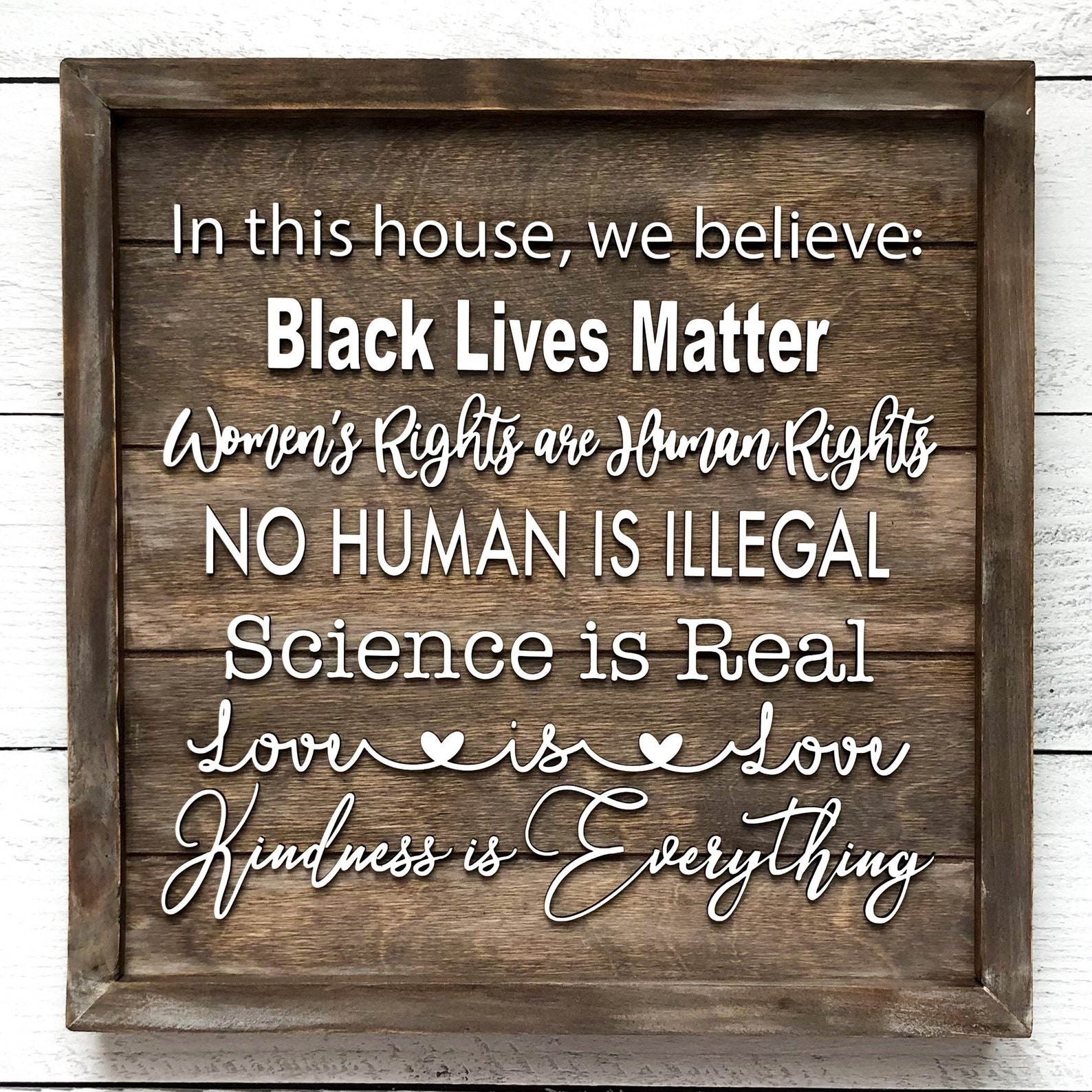 In This House We Believe Sign Wood Entryway Sign Hallway | Etsy