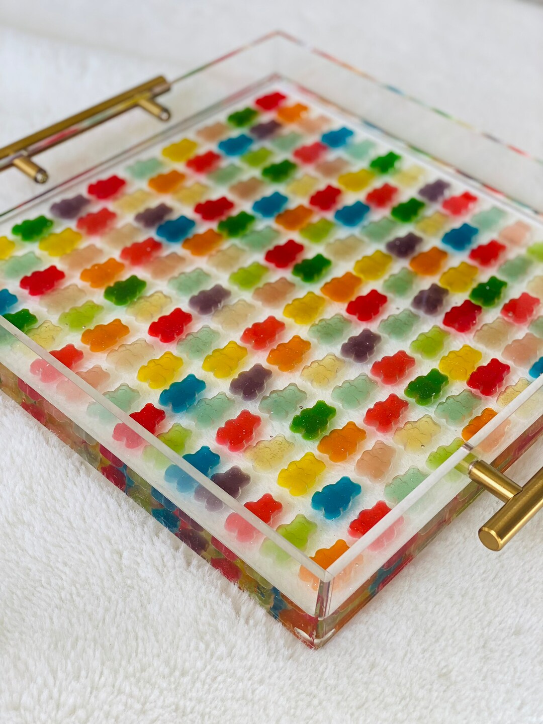 Gummy Bear Candy Tray, Colorful Serving Tray, Coffee Table Tray, Candy ...