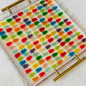 Gummy Bear Candy Tray, Colorful Serving Tray, Coffee Table Tray, Candy ...