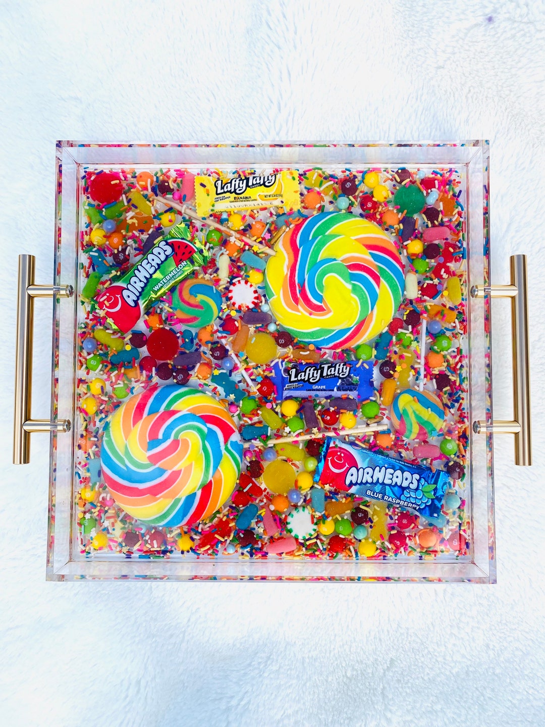 Candy Tray, Colorful Resin Serving Tray, Coffee Table Tray, Candy Party ...