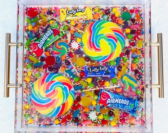 Extra Large Candy Tray, Colorful Serving Tray, Coffee Table Tray, Candy ...