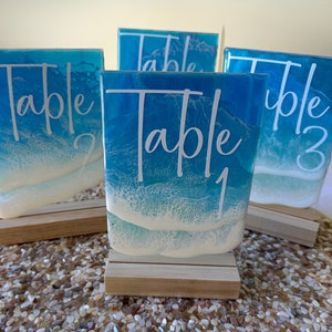 Ocean Theme Wedding Table Numbers, Resin Ocean Wave Party Table, Custom ...