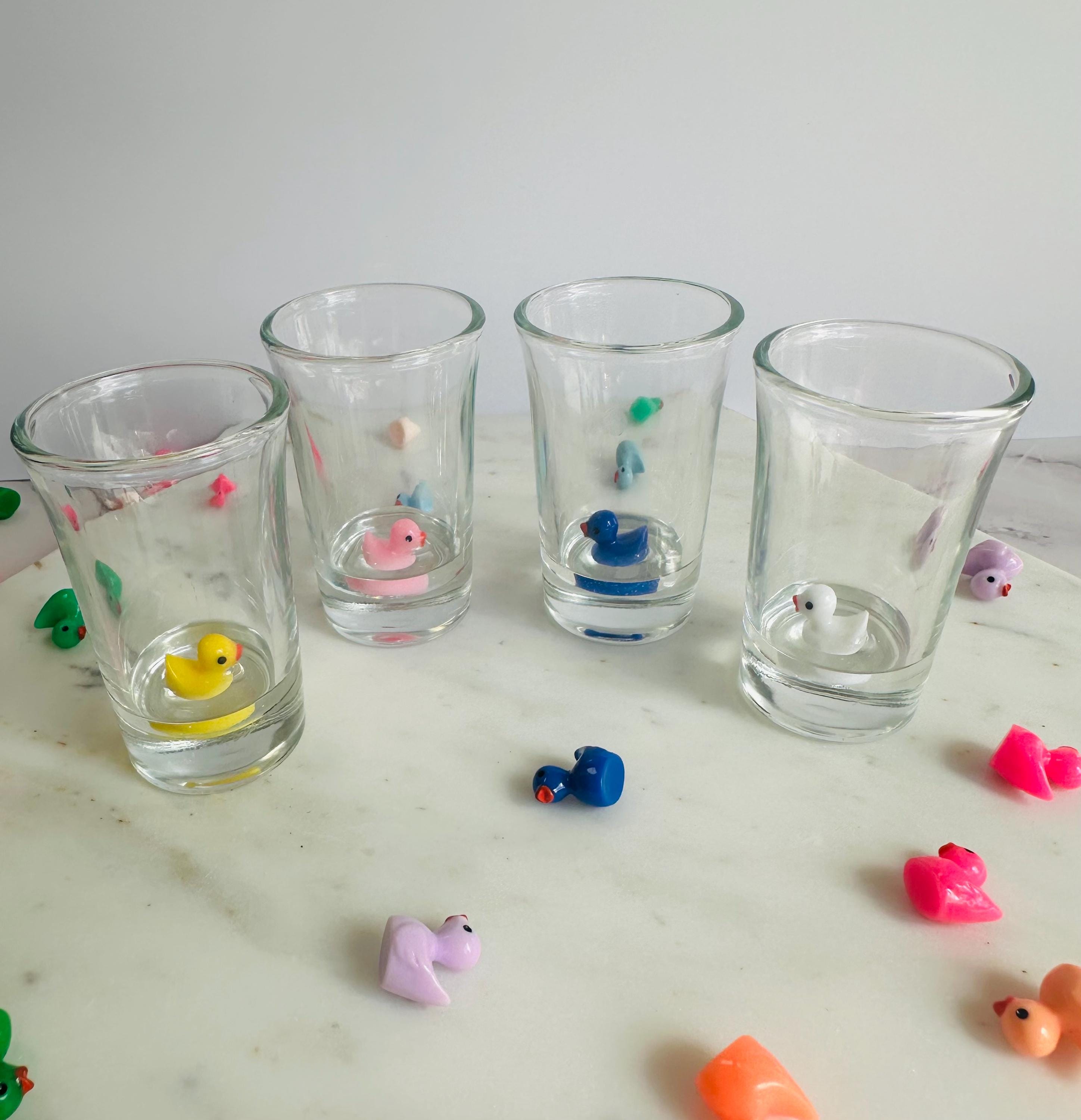 Mini Rubber Duck Shot Glasses – Set of 4 or 6, Fun Party Barware ...