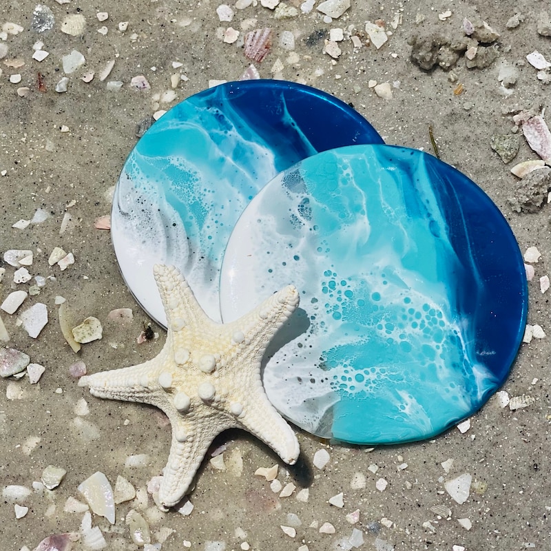 Resin Beach Coasters - Etsy