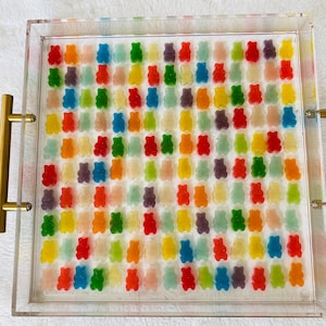 Gummy Bear Candy Tray, Colorful Serving Tray, Coffee Table Tray, Candy ...