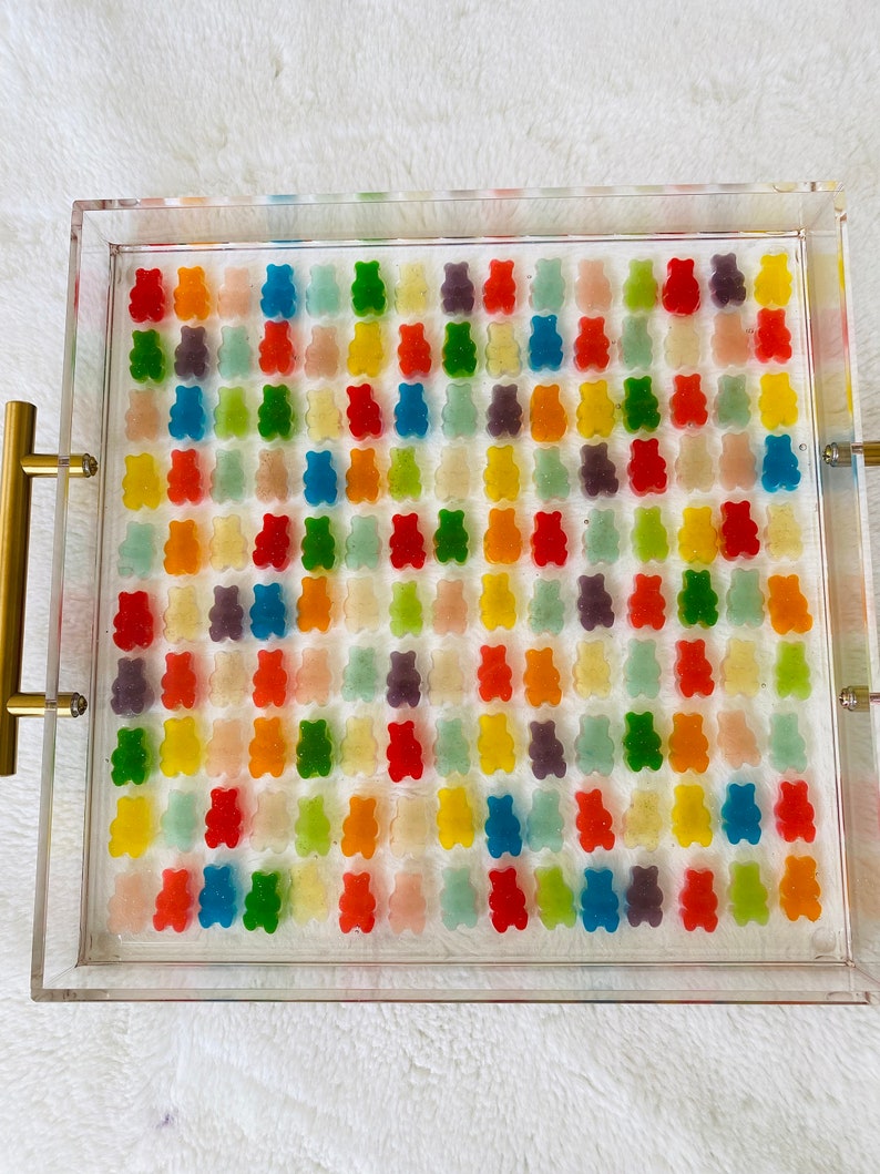 Gummy Bear Candy Tray, Colorful Serving Tray, Coffee Table Tray, Candy ...