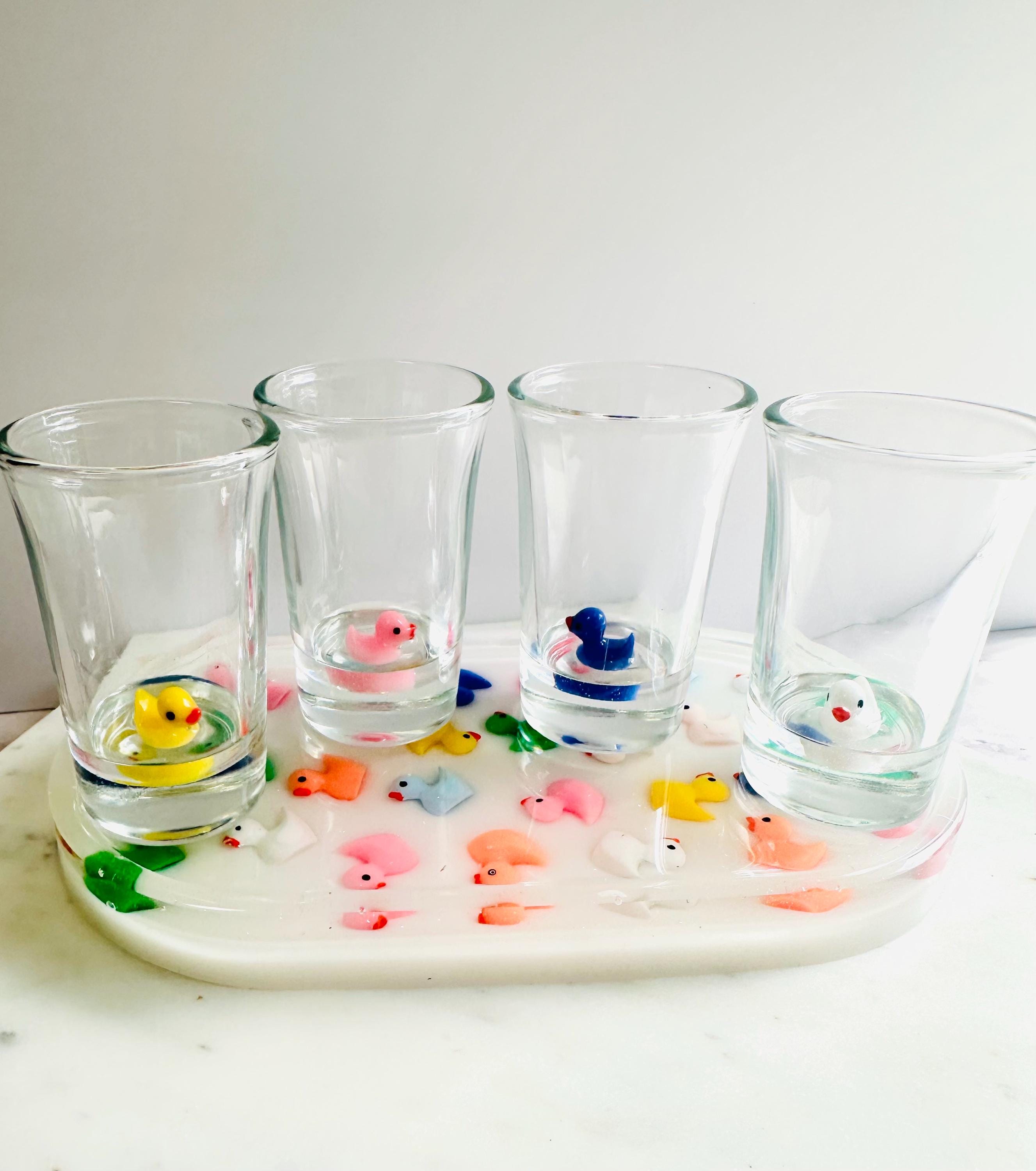 Mini Rubber Duck Shot Glasses – Set of 4 or 6, Fun Party Barware ...