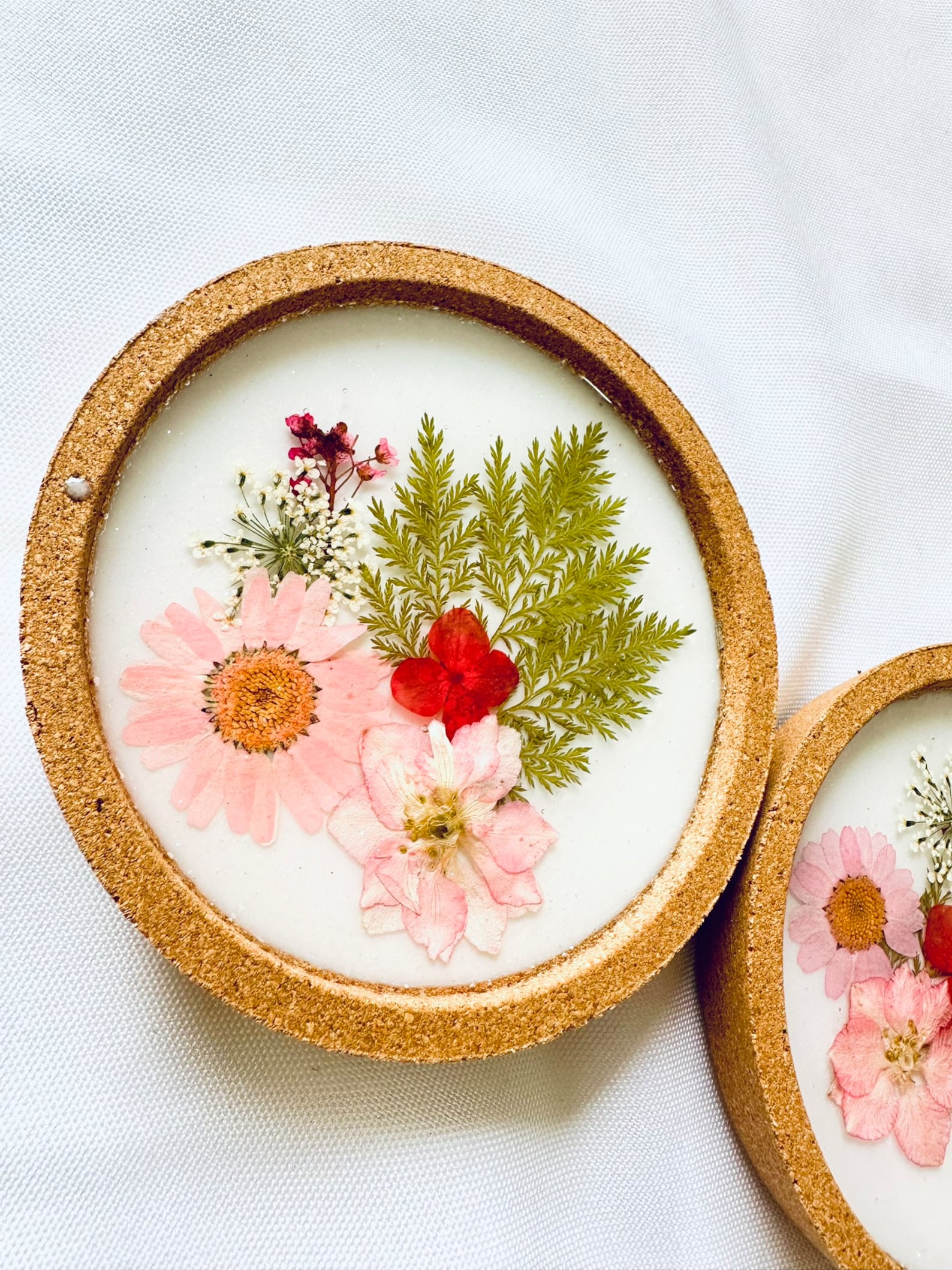 Pressed Flower Cork Coaster, Birthday Gift for Her, Wedding, Engagement ...