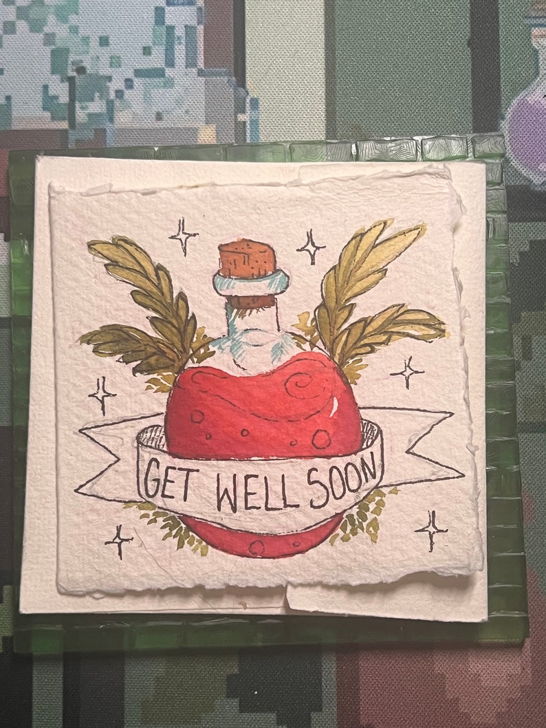 Get Well Soon Health Potion Greeting Card - Etsy