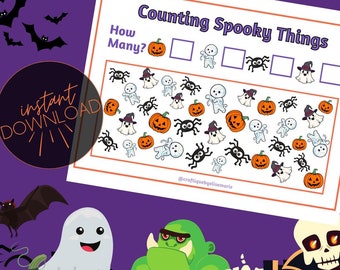 Halloween Counting Activity- School Worksheet - Math Class Activity ...