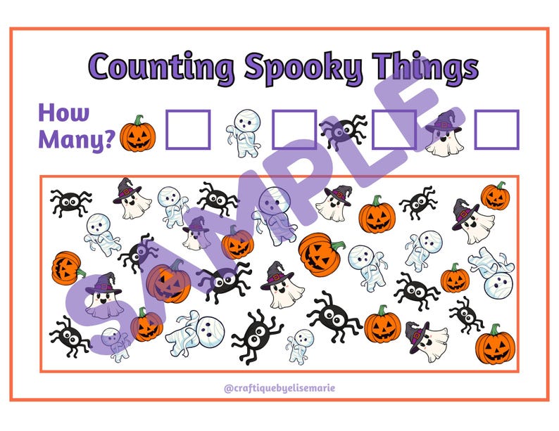 Counting Halloween Worksheet, Kindergarten Counting Worksheet, First ...