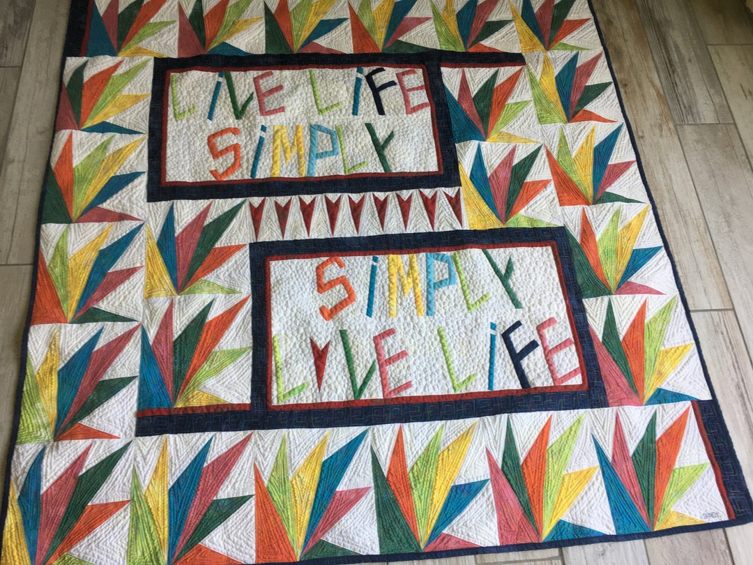 Finished Quilt, Live Life Simply, Simply Love Life, 55x 54, Lap Quilt ...