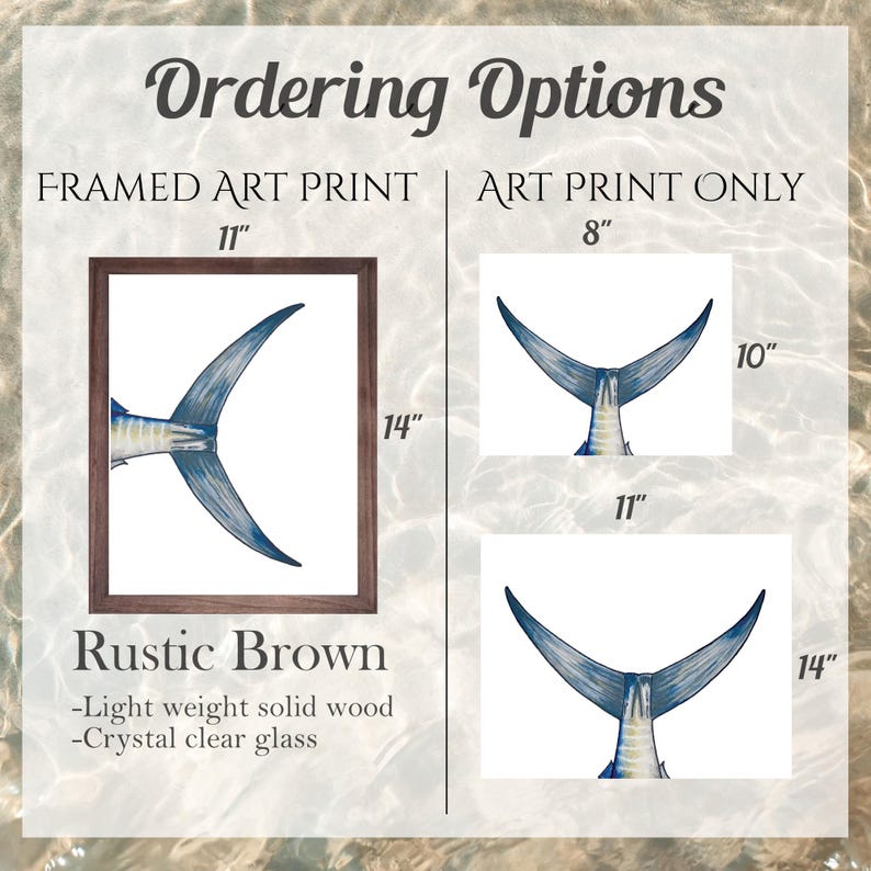 Marlin Tail-watercolor Print, Hand Painted, Florida, Louisiana, Fishing ...