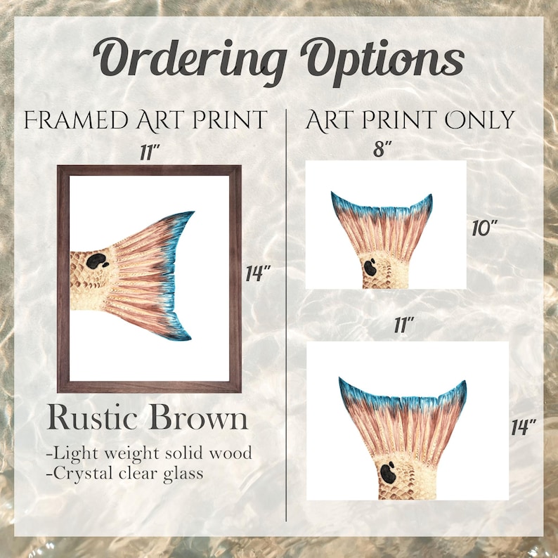 Watercolor Redfish Fish Tail Art Print: Coastal Tropical Home Decor ...