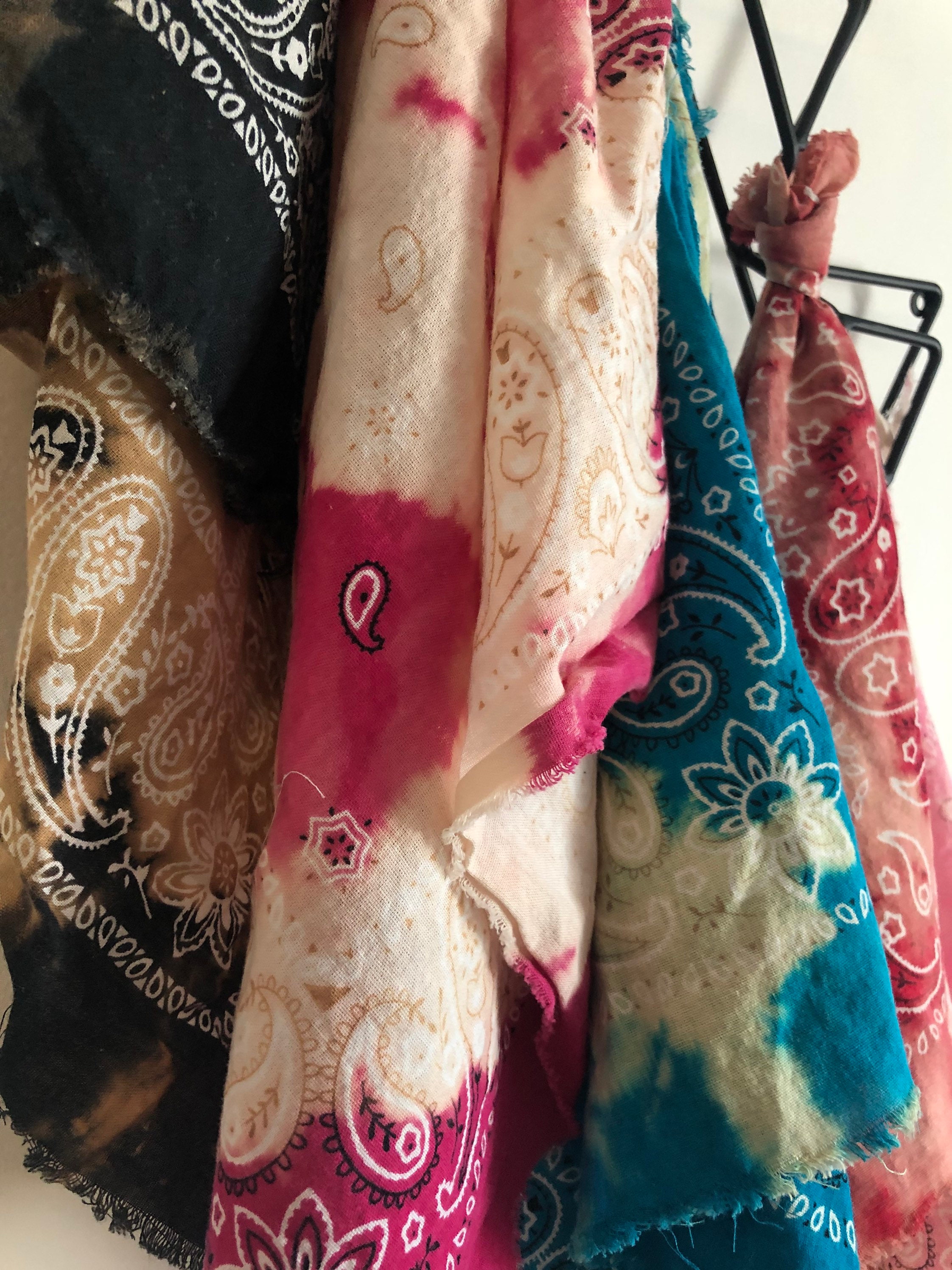 Bleached Bandana Mask /distressed Face Mask / Rustic Tattered | Etsy