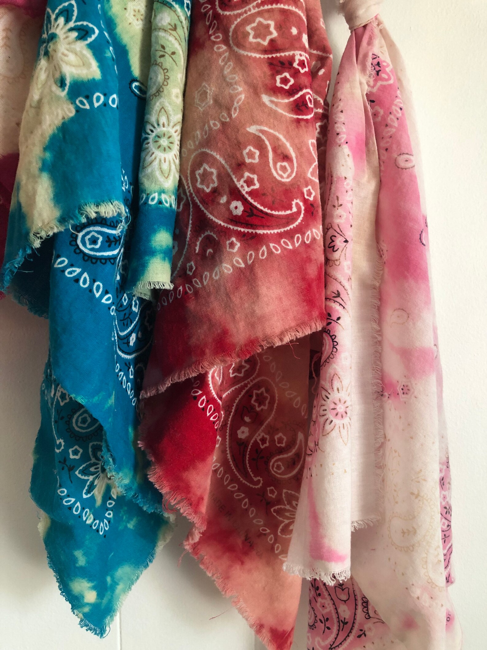 Bleached Bandana Mask /distressed Face Mask / Rustic Tattered | Etsy