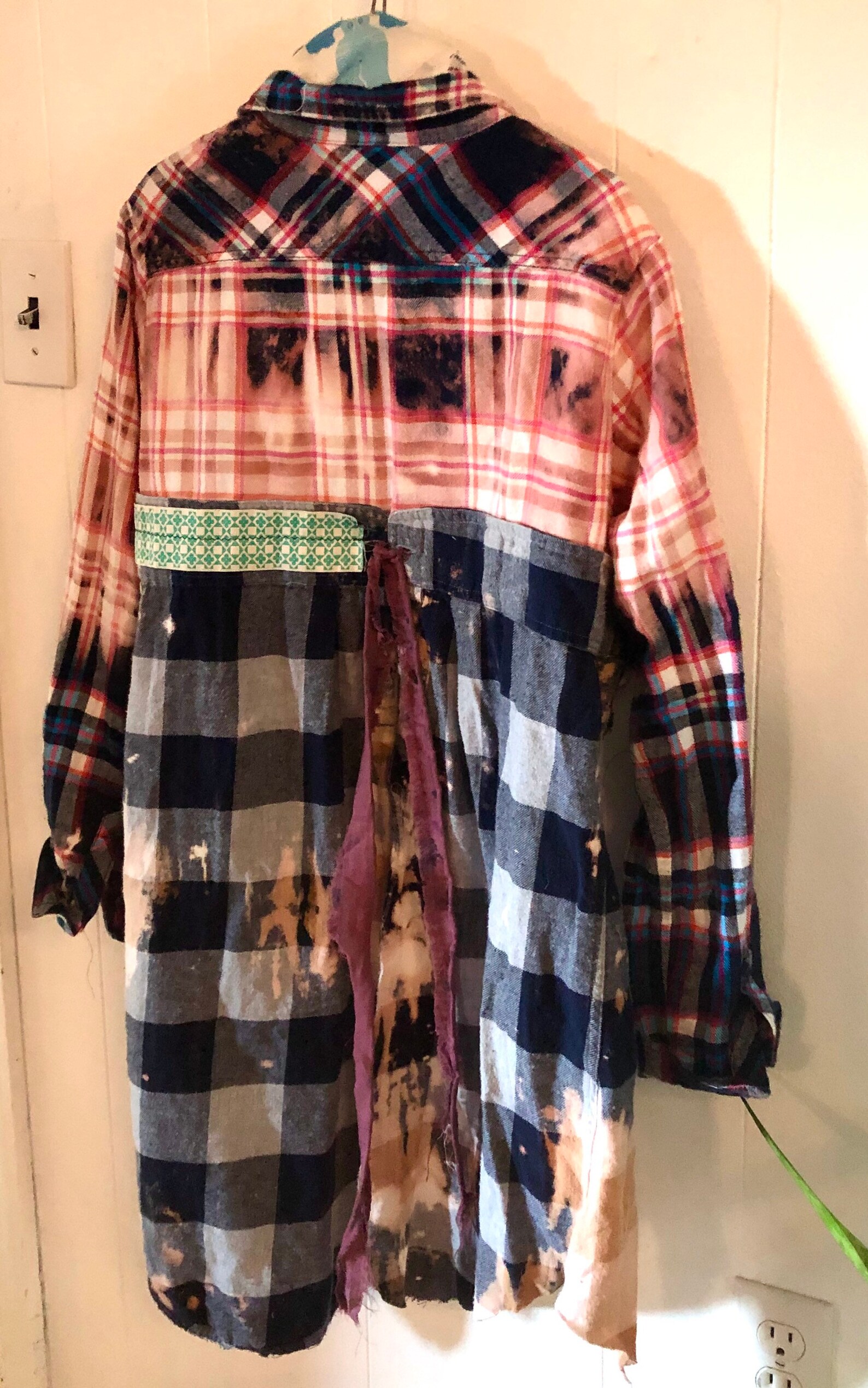 Flannel Duster acid Washed Sunbleached Festival Fashion - Etsy