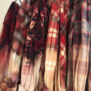 Assorted Red Flannel Shirts Bleached Distressed Bridal Party - Etsy