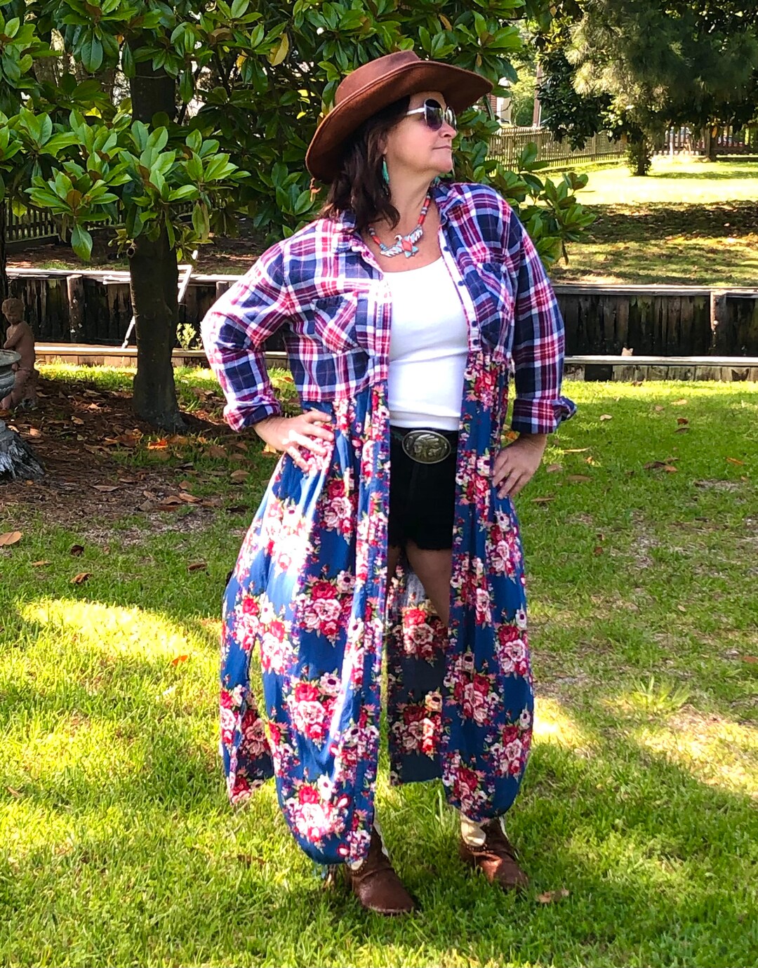 Flannel Duster Upcycled Distressed Shabby Boho Sustainable - Etsy