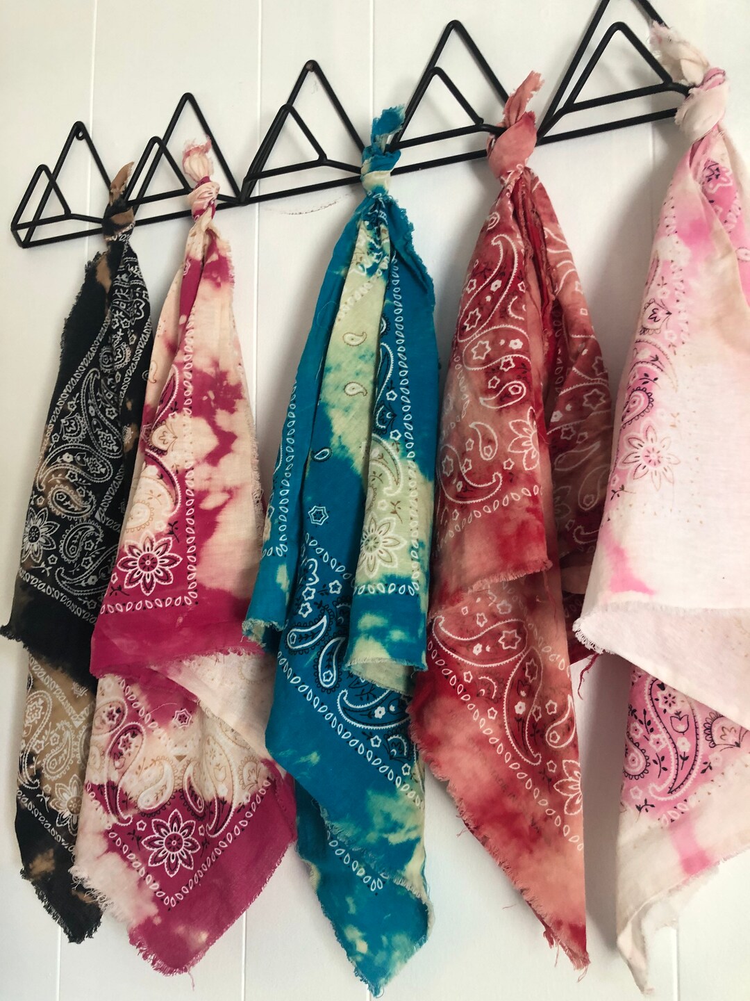 Bleached Bandana Mask /distressed Face Mask / Rustic Tattered Torn ...