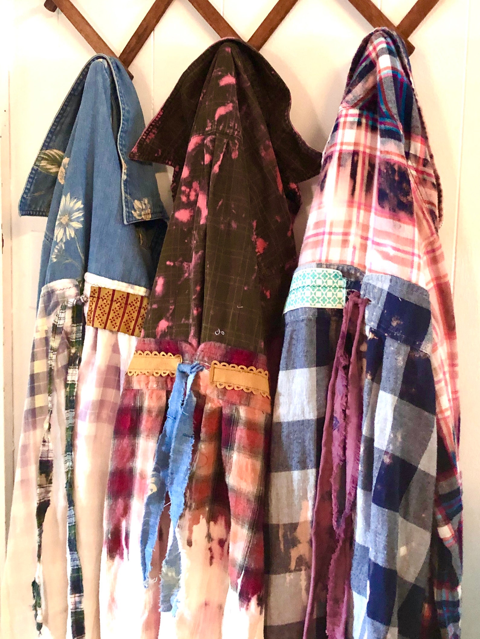 Flannel Duster acid Washed Sunbleached Festival Fashion - Etsy
