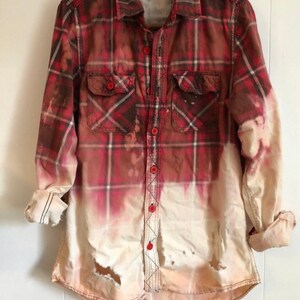 Assorted Bleached Distressed Flannels Hand Dipped Bleach Shirt Designer ...